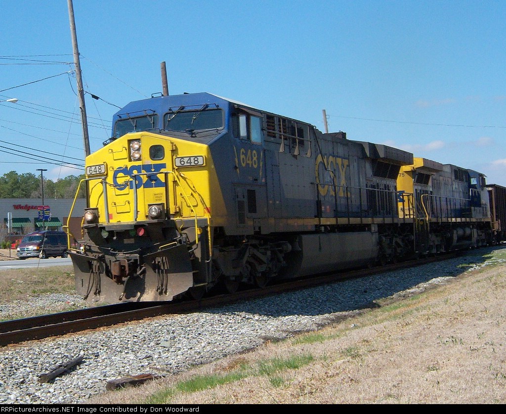 CSX 648 & consist mate head South on the Etowah Sub at MP 377 Jackson Lake/Chatsworth